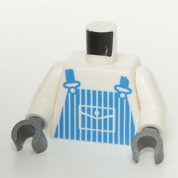 LEGO PART 973c27h12pr1201 Torso Overalls with Blue Stripes Print, White ...