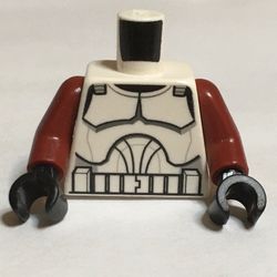 LEGO PART 973c10h03pr2005 Torso Clone Trooper Armor Print, Dark Red ...