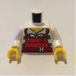 LEGO PART 973c27h01pr3700 Torso Overalls, Red over Prison Shirt ...