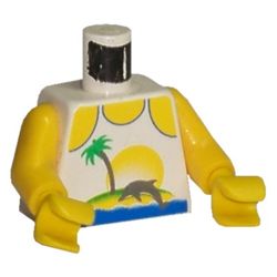 LEGO PART 973c01h01pr0034 Torso Tank Top, Palm Tree and Dolphin Print ...