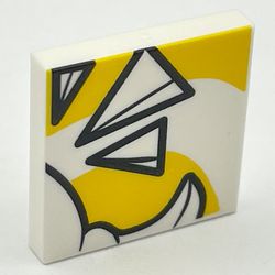 LEGO PART 3068bpr9404 Tile 2 x 2 with White Triangles and Yellow ...