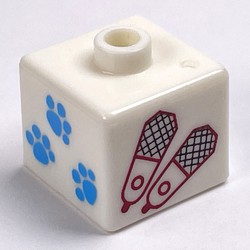 LEGO PART penupn0004pr0009 Pen Bead, Square with Paw Print and ...