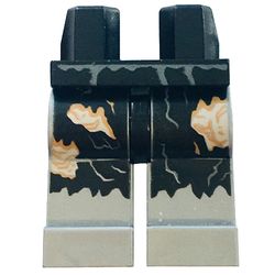 LEGO PART 970c30pr1272 Hips and Flat Silver Legs with Black Ripped ...