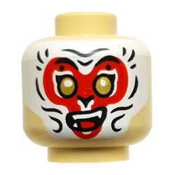 LEGO PART 28621pr4224 Minifig Head Monkey King, Gold Eyes, Happy, Red ...