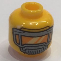 LEGO PART 3626cpr3129 Minifig Head AIM Agent, Pearl Titanium Mask with ...