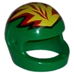 LEGO PART 2446pr0051 Helmet, Standard with Flames Yellow and Red Print ...