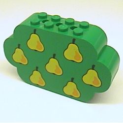LEGO PART 6214pr0002 Brick Curved 2 x 8 x 4 Triple Curved Ends with 7 ...