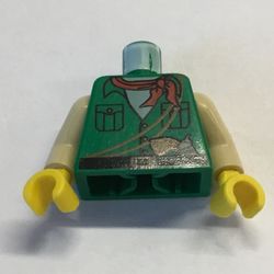 LEGO PART 973c26h01pr0281 Torso Shirt, White Neck, Red Bandana, Gun ...