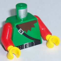 LEGO PART 973c22h01pr0021 Torso Dark Forestman Maroon Collar and Black ...