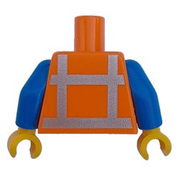 LEGO PART 973c28h01pr2538 Torso Safety Vest with Reflective Crossed ...