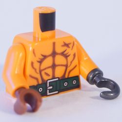 LEGO PART 84638c09pr9999 Torso Bare Chest with Muscle, Scars, Dark ...