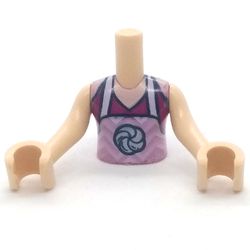 LEGO PART 92456c01pr0350 Minidoll Torso Girl, White/Lavender Apron ...