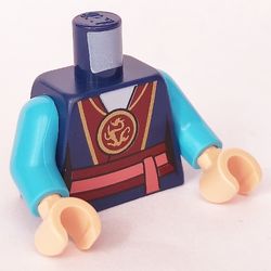 LEGO PART 973c42h02pr6739 Torso, Dark Red/Coral Belt, Tunic with Gold ...