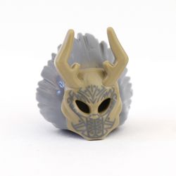 LEGO PART 35484pr0001 Mask Ornate with Antelope Horns, Dark Bluish Gray ...
