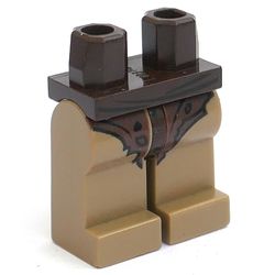 LEGO PART 970c11pr0469 Hips and Dark Tan Legs with Torn Orc Loincloth ...