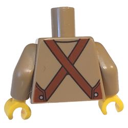 LEGO PART 973c11h01pr0001 Torso Apron, Reddish Brown with Pocket print ...