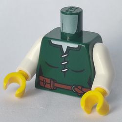LEGO PART 973c27h01pr6228 Torso Tunic, White Undershirt, Reddish Brown ...