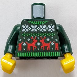 LEGO PART 973c35h01pr0002 Torso, Christmas Sweater with White/Bright ...