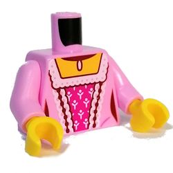 LEGO PART 973c43h01pr0001 Torso, Dark Pink Underdress, White Trim print ...