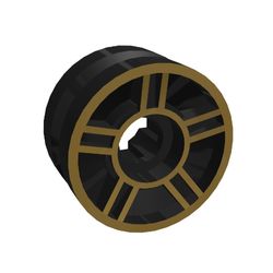 LEGO PART 50944pr0002 Wheel 11 x 6 with 5 Spokes with Gold Outline ...