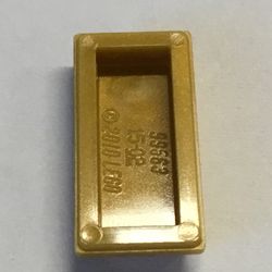 LEGO PART 99563 Tile Special 1 x 2 with Sloped Walls AKA Money / Gold ...