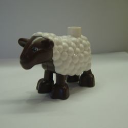 LEGO PART 87651pr0001 Duplo Animal Sheep, Lamb with Dark Brown Legs and ...