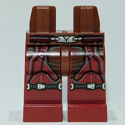 LEGO PART 970c10pr0701 Hips and Dark Red Legs with Dark Red Belt with ...