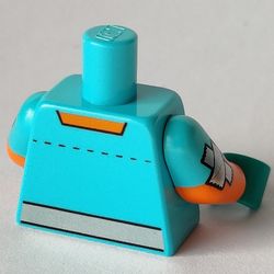 LEGO PART 973g42c34h46pr0001 Torso, Dual Molded Arms, Silver Belt with ...