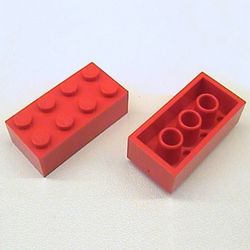 LEGO PART 3001a Brick 2 x 4 without Cross Supports | Rebrickable ...