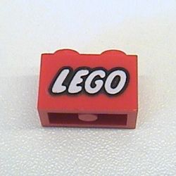 LEGO PART 3004pr9968 Brick 1 x 2 with LEGO Logo Closed O White with ...