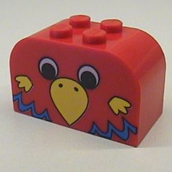 LEGO PART 4744pr0048 Brick Curved 2 x 4 x 2 Double with Parrot Head ...