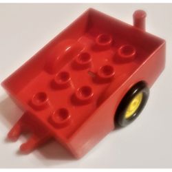 LEGO PART 6505c01 Duplo Trailer with Hitch Ends and Yellow Wheels ...