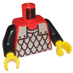 LEGO PART 973c03h01pr0041 Torso Scale Mail Print, Black Arms, Yellow ...