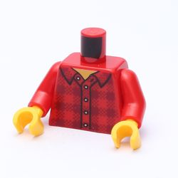 LEGO PART 973c22h01pr3425 Torso Flannel Shirt with Buttons Print, Red ...