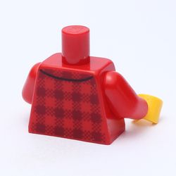 LEGO PART 973c22h01pr3425 Torso Flannel Shirt with Buttons Print, Red ...