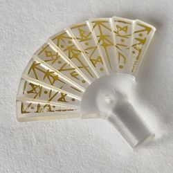 LEGO PART 93553pr0002 Equipment Hand Fan with Gold Markings Print ...