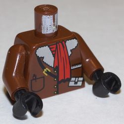 LEGO PART 973c16h03pr0179 Torso Leather Jacket and Red Scarf Print ...