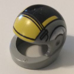 LEGO PART 2446pr0041 Helmet, Standard with Black and Yellow Print Large ...