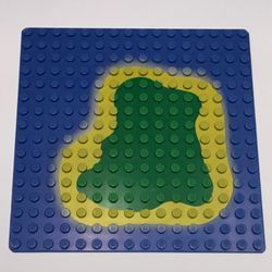 LEGO PART 3867pr0001 Baseplate 16 x 16 with Island on Blue Water Print ...