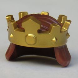LEGO PART 18835pr0001 Hair and Crown, Mid-Length Straight with Gold ...