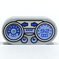 LEGO PART 1126pr0005 Tile Round 1 x 2 with Dashboard, Speedometer print ...