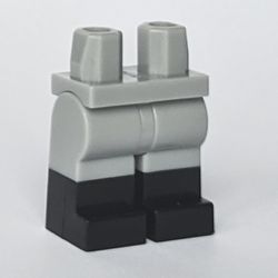 LEGO PART 970c14pat03 Hips with Light Bluish Gray Legs and Black Boots ...