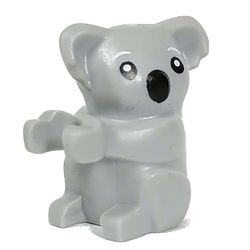 LEGO PART 2589pr0001 Animal, Koala with Black Eyes, Nose, White Pupils ...