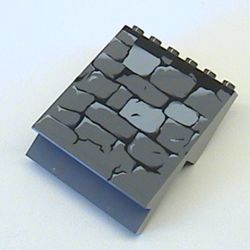 LEGO PART 30156pr0002 Panel 4 x 6 x 6 Sloped with Stone Wall Print ...