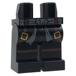 LEGO PART 970c03pr9995 Hips and Black Legs with Dark Bluish Gray Sash ...
