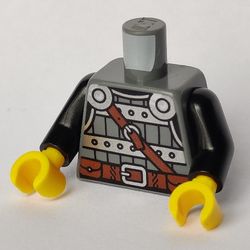 LEGO PART 973c03h01pr6142 Torso Armor, Silver Chestplate, Reddish Brown ...