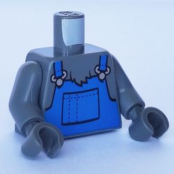 LEGO PART 973c12h12pr0001 Torso Overalls, Blue with Pocket, over Fur ...