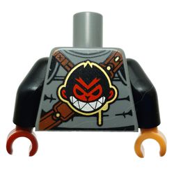 LEGO PART 973f040pr6920 Torso, Odd Hands, Reddish Brown Strap, Spray ...