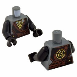 LEGO PART 973c03h03pr9963 Torso Robe, Black with Reddish Brown Trim ...