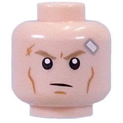 LEGO PART 28621pr4033 Minifig Head Hawkeye, Dark Tan Eyebrows, Thin ...